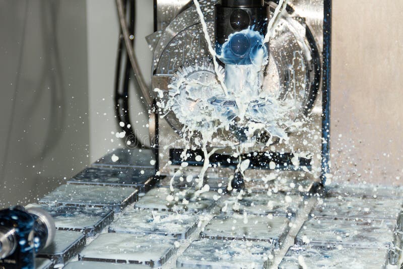 Milling Process of Metal Detail on CNC Machine Stock Image - Image of ...