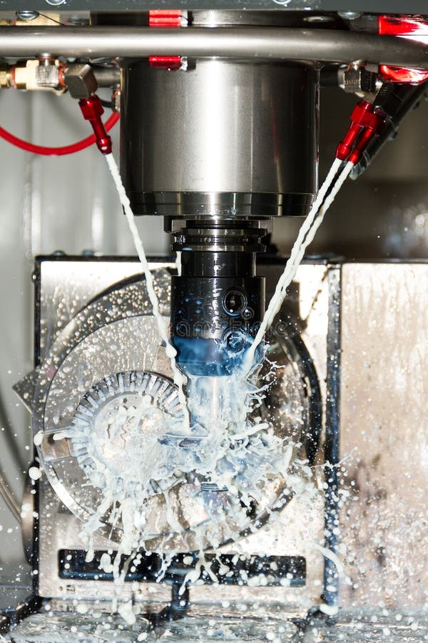 Milling Process of Metal Detail on CNC Machine Stock Photo - Image of ...