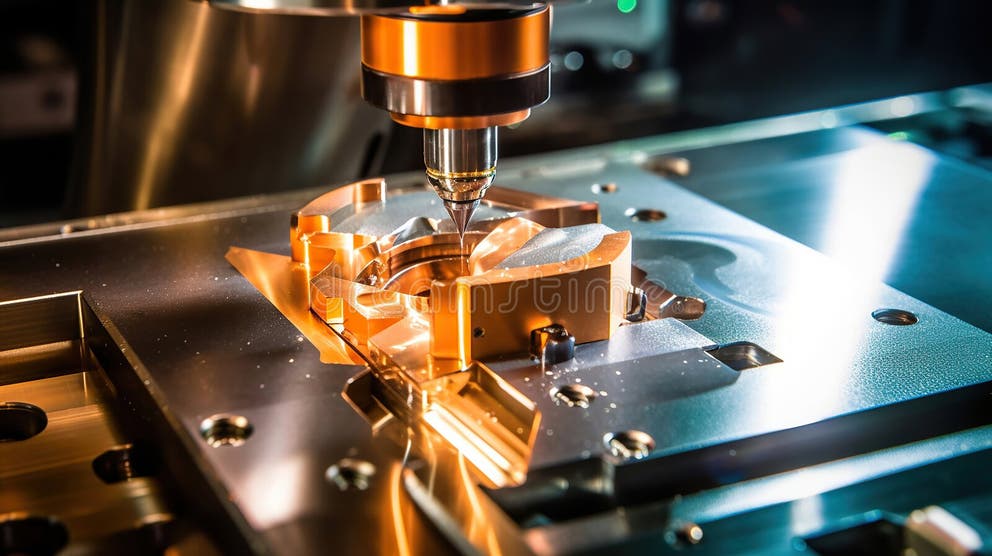 The Milling Process on NC Milling Machine. the Metal Working Concept on ...