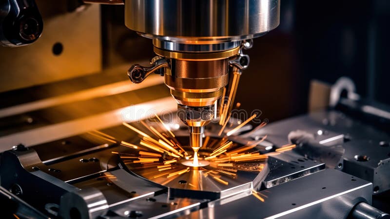 The Milling Process on NC Milling Machine. the Metal Working Concept on ...