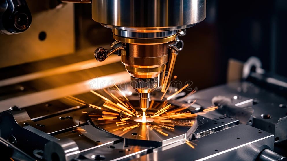 The Milling Process on NC Milling Machine. the Metal Working Concept on ...