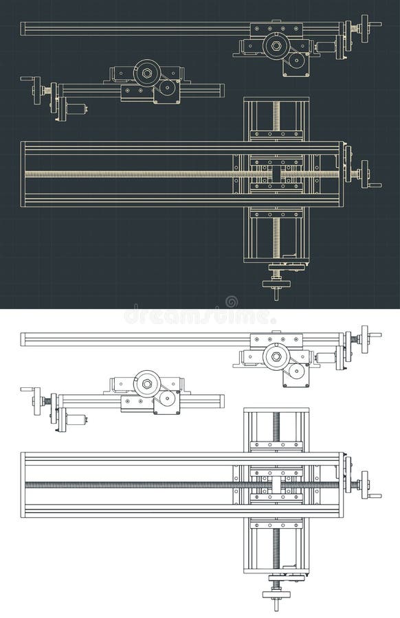 Milling table blueprints stock vector. Illustration of equipment ...