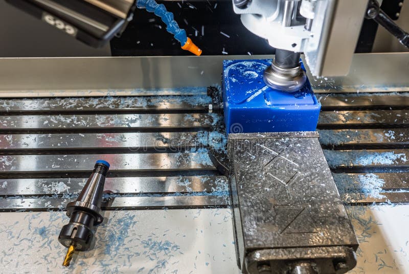 Milling Tool Works on a CNC Milling Machine. Metalworking CNC Lathe ...