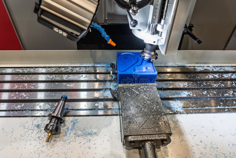 Milling Tool Works on a CNC Milling Machine. Metalworking CNC Lathe ...