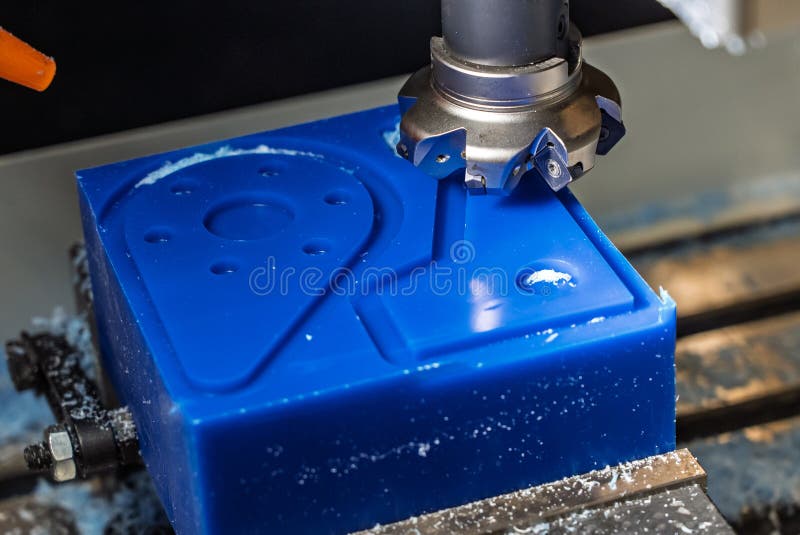 Milling Tool Works on a CNC Milling Machine. Metalworking CNC Lathe ...