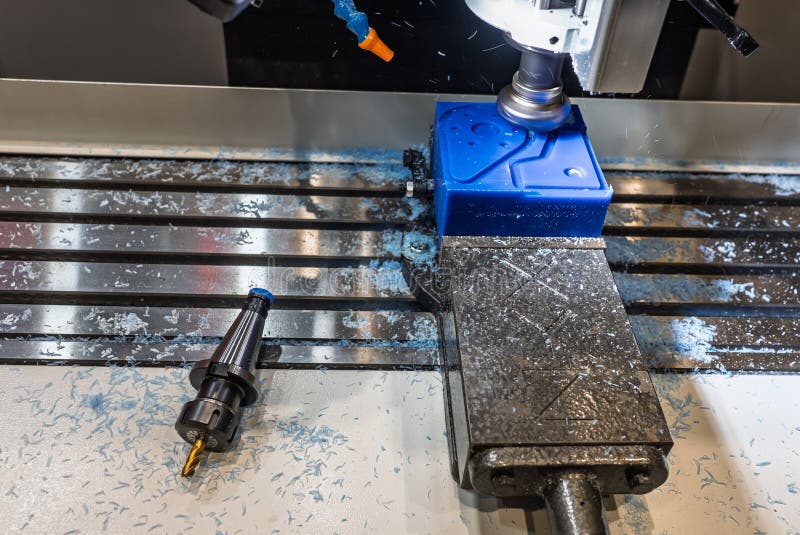 Milling Tool Works on a CNC Milling Machine. Metalworking CNC Lathe ...