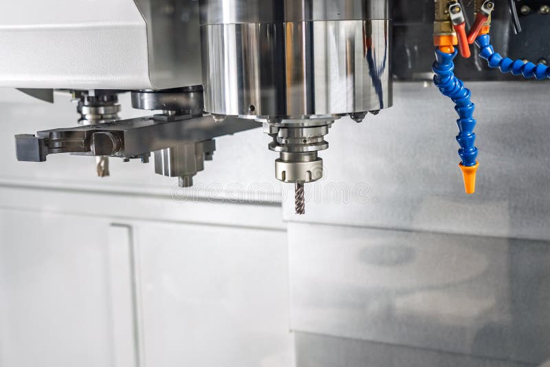 Milling Tool Works on a CNC Milling Machine. Metalworking CNC Lathe ...