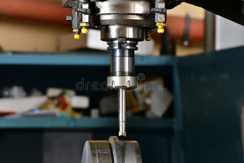 Milling the Workpiece with the Cnp in the Work Process. Manufacture of ...