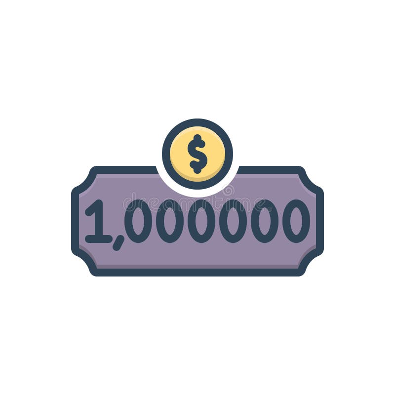 Color Illustration Icon for Million, Cheque and Fortune Stock ...