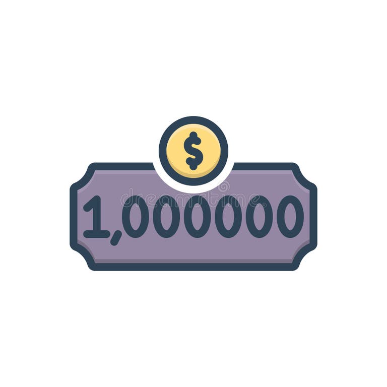 Color Illustration Icon for Million, Cheque and Fortune Stock ...