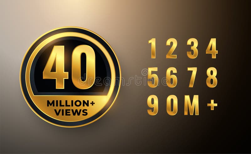40 Million or 40M Views Celebration Background Banner Stock Vector ...