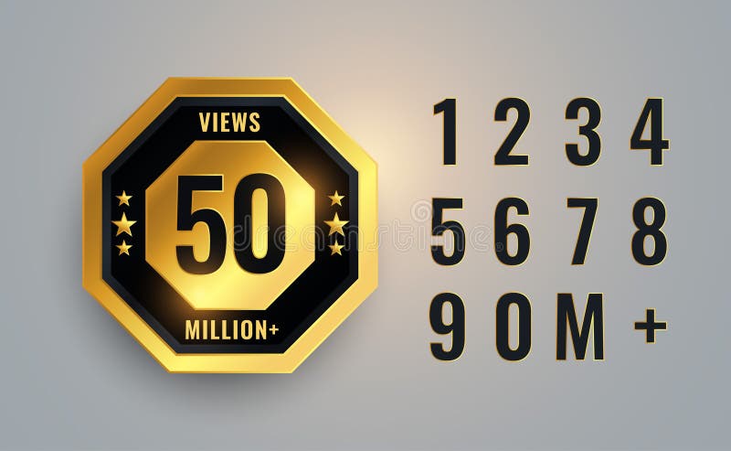 50 Million or 50M Views Premuim Banner in Golden Design Stock ...