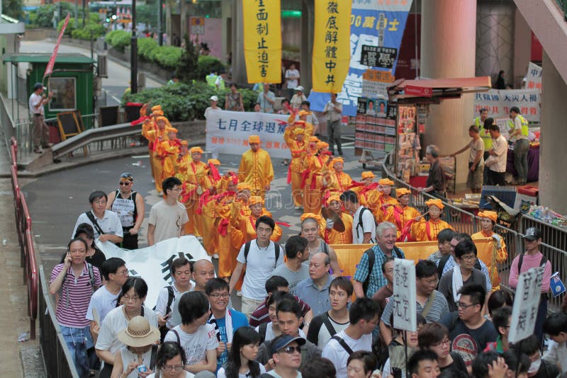The Million of People on the Street. Hk 1 July 2011 Editorial Stock ...