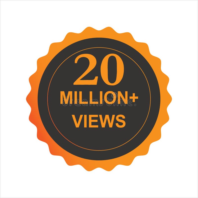 20 Million + Views Vector Icon, Sticker with Colors for Social Media ...
