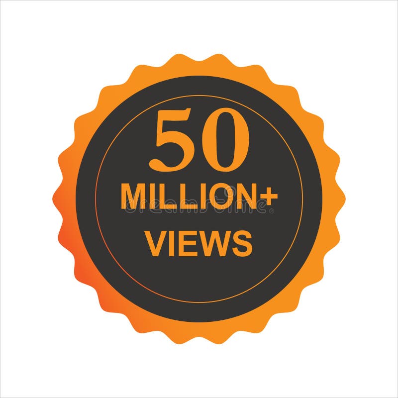 50 Million + Views Vector Icon, Sticker with Colors for Social Media ...