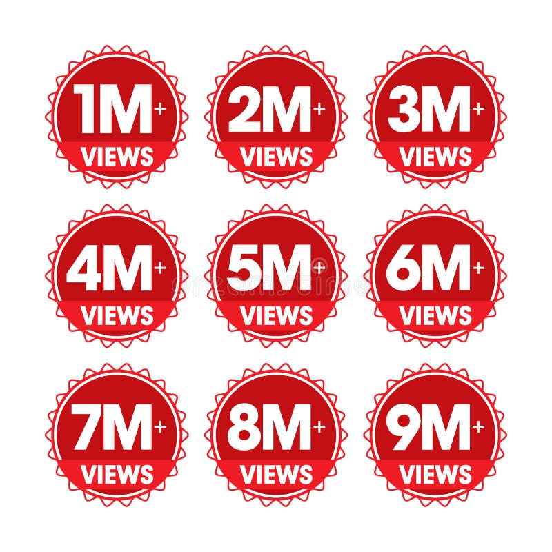 Million Views Vector Icon Set Design Template Stock Vector ...