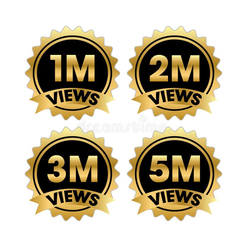 Million Views Vector Icon Set Design Template Stock Vector ...