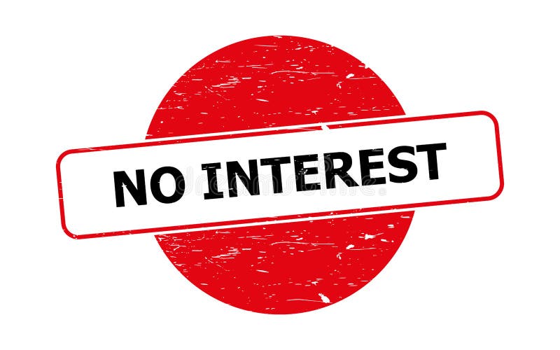 No interest stamp on white stock illustration. Illustration of ...