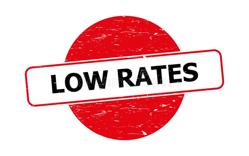 Low rates stamp on white stock illustration. Illustration of payment ...