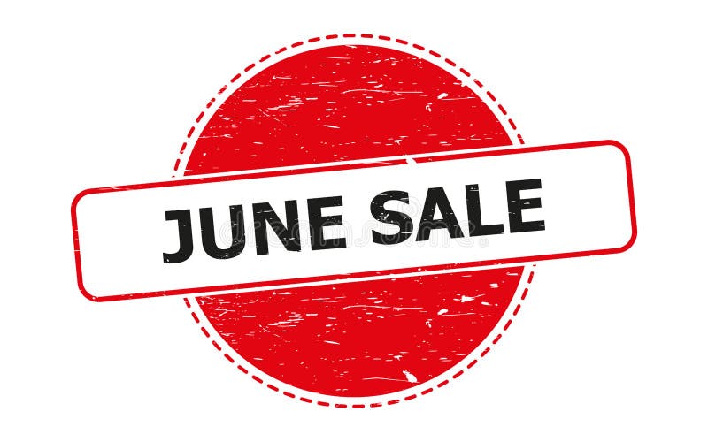 June sale stamp on white stock illustration. Illustration of purchase ...
