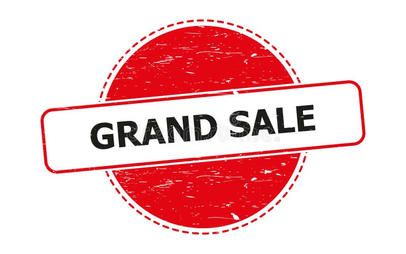Grand Sale Advertisement with Red Decorative Ribbon Bow, Realistic ...