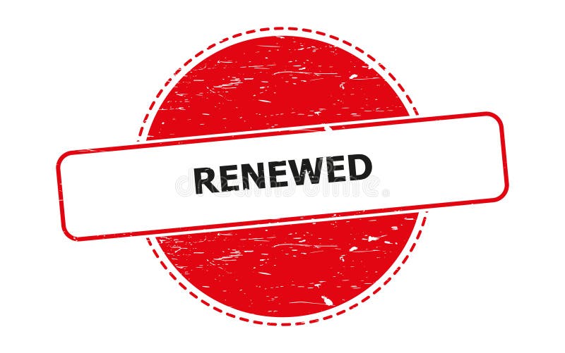 Renewed stamp on white stock illustration. Illustration of stamp ...