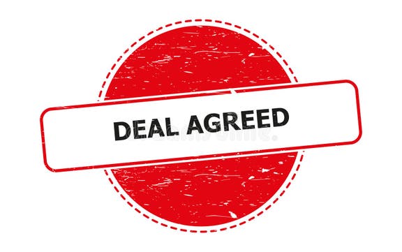 Deal agreed stamp on white stock illustration. Illustration of ...