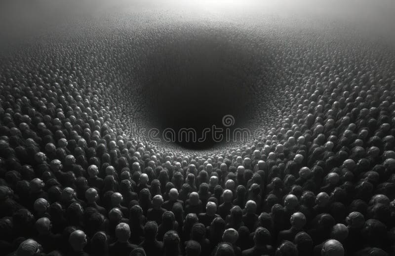 Millions of People Absorbed into Dark Vortex. Crowd Being Pulled Down ...
