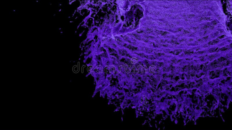 Millions of Tiny Purple Particles Start To Fill the Screen on Black ...