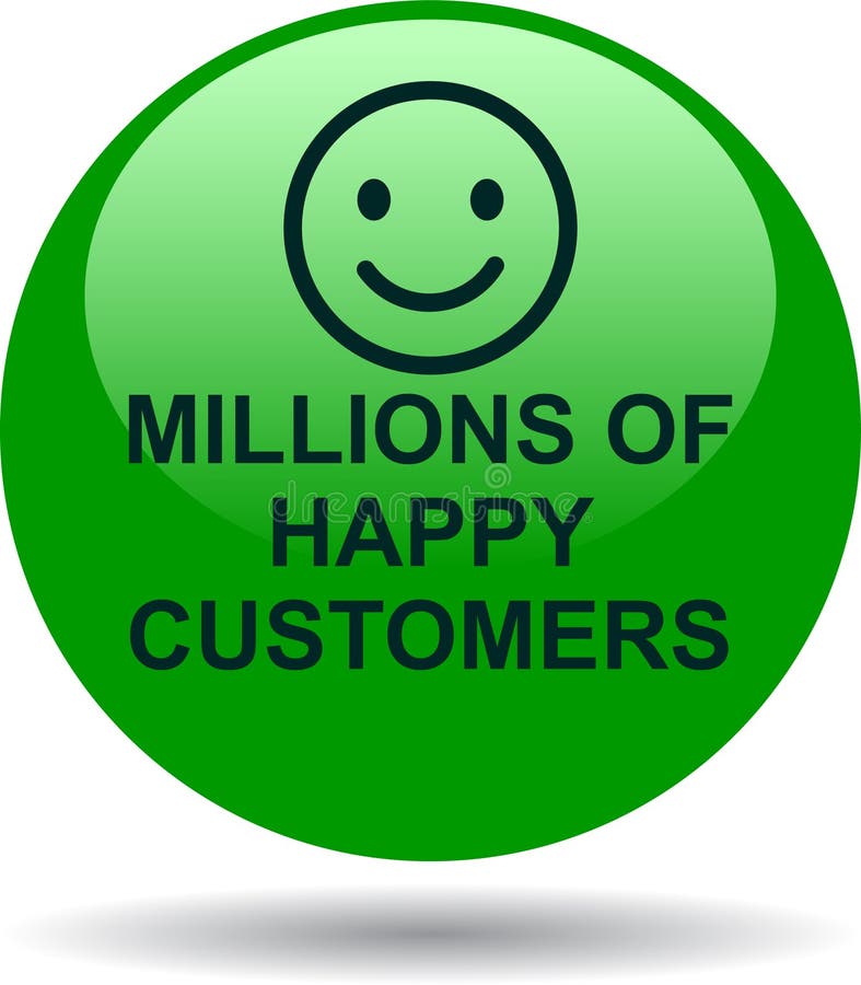 Clientes Felices, Icono De La Satisfacción Del Cliente Ilustración del ...
