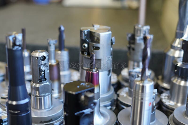 Mills, Taps and Drills for Working on a CNC Milling Machine Stock Image ...