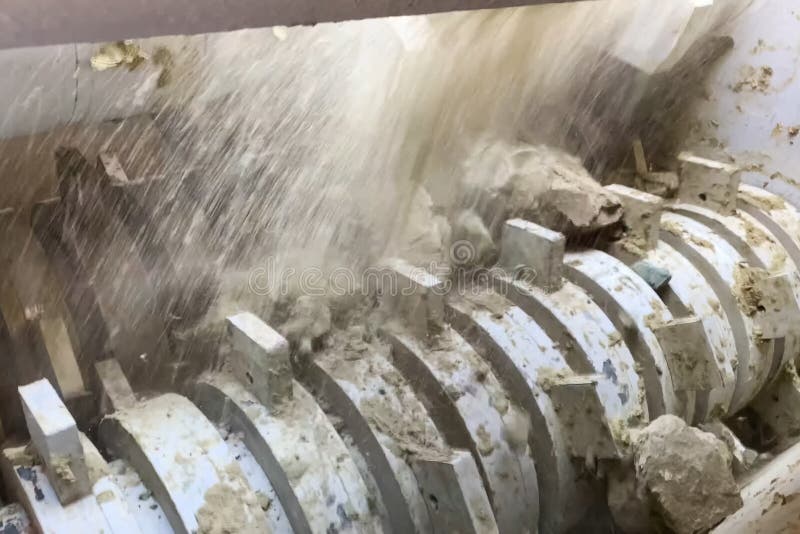 Millstone of the Machine for Grinding Clay. Factory for Producti Stock ...