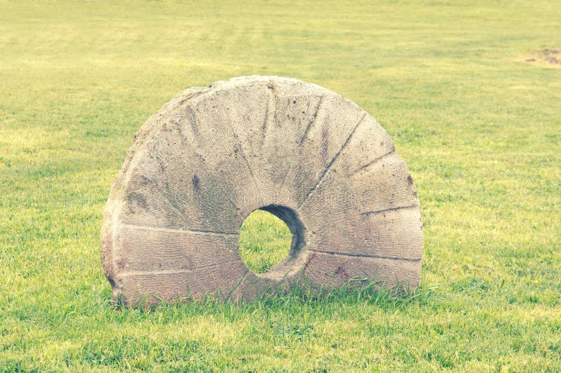 Ancient millstone stock image. Image of front, millstone - 8774361