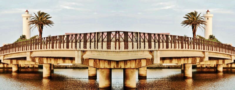 Milnerton Lighthouse and Bridge Stock Image - Image of africa, clouds ...