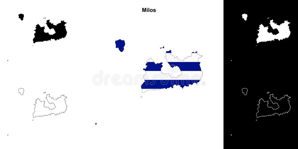 Milos outline map stock vector. Illustration of greek - 379302084
