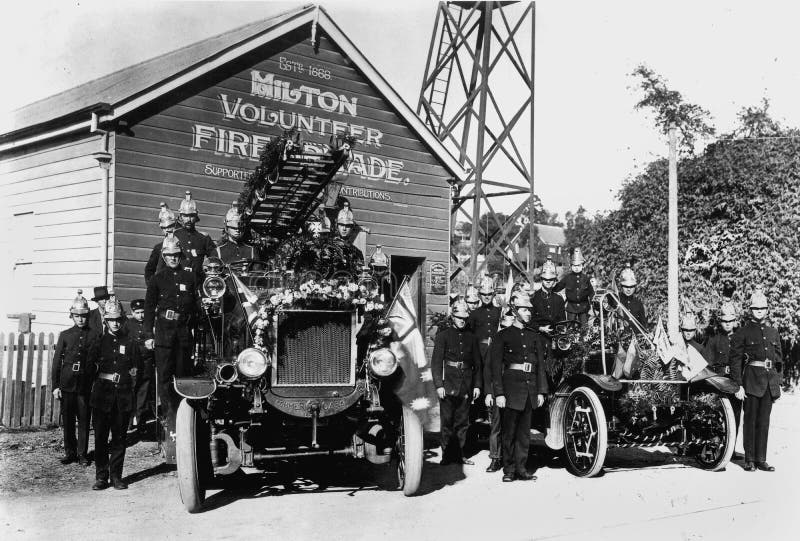 Milton Volunteer Fire Brigade In Front Of The Milton Fire Station ...
