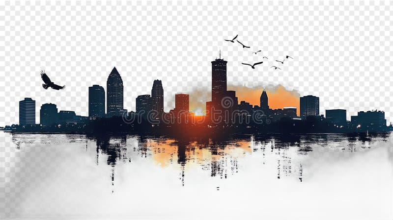 Milwaukee city skyline stock image. Illustration of flat - 341525331