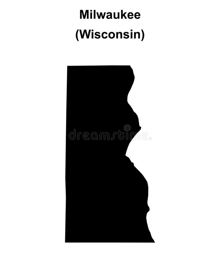 Milwaukee outline map stock vector. Illustration of vector - 361876268
