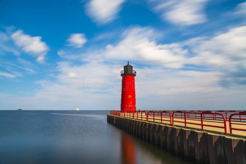 Lighthouse In Milwaukee, WI Stock Image - Image of blue, travel: 20438423