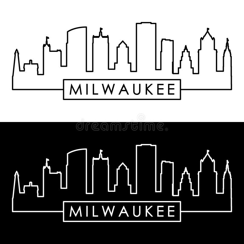 City Milwaukee Skyline Stock Illustrations – 331 City Milwaukee Skyline ...