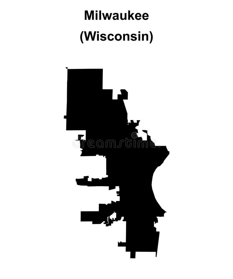 Milwaukee outline map stock vector. Illustration of border - 357624860