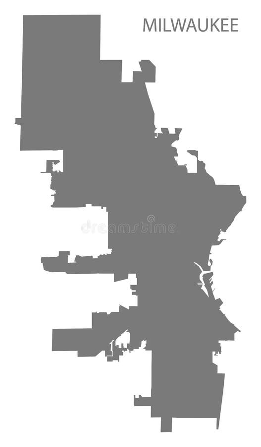 Milwaukee Wisconsin City Map Grey Illustration Silhouette Shape Stock ...