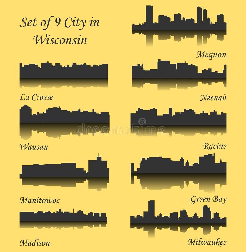 Milwaukee Wisconsin City Silhouette Ilustración del Vector ...