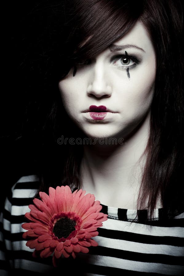 Mim smutny obraz stock. Obraz złożonej z aktorka, błazen - 18546317