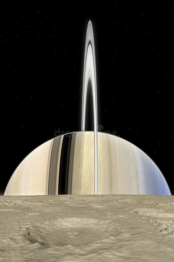 Mimas view stock illustration. Illustration of orbit, crater - 2254457