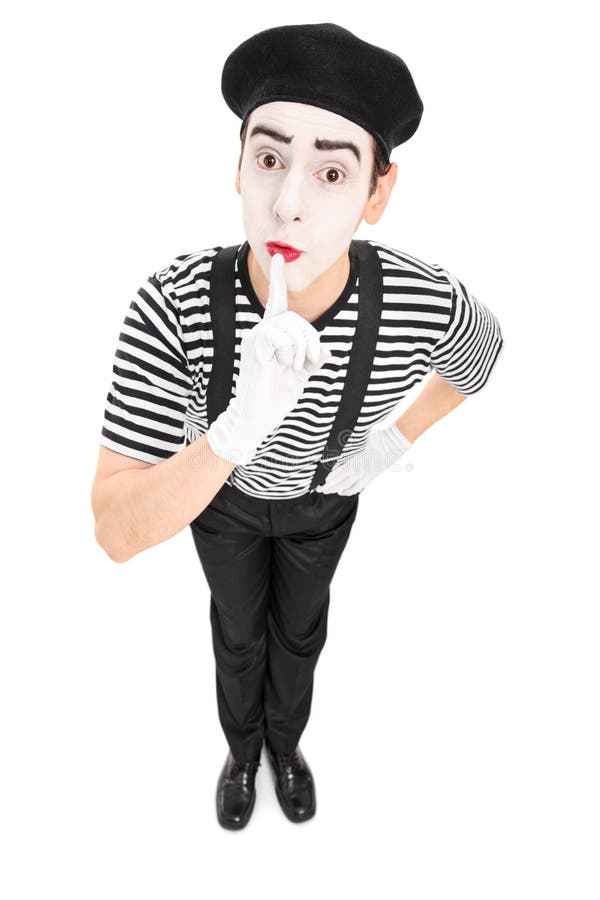 Mime Artist Holding a Big Red Heart Stock Image - Image of mime ...