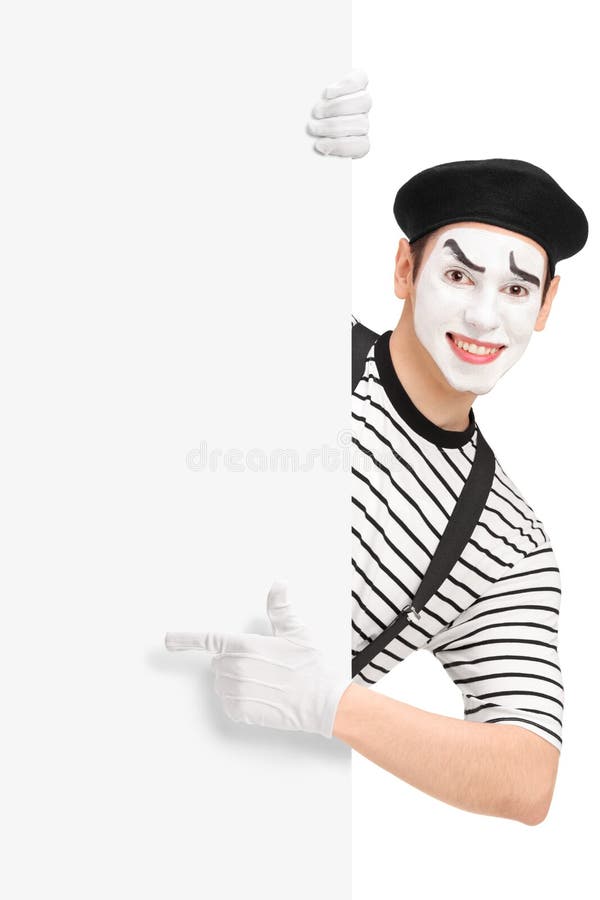 Full Length Portrait of a Male Mime Artist Performing Stock Photo ...