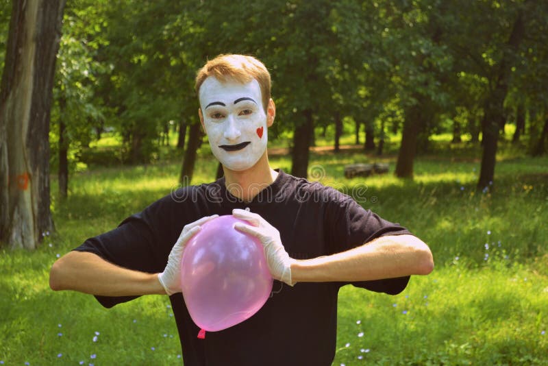 Mime and balloon stock image. Image of mime, theater - 25703231