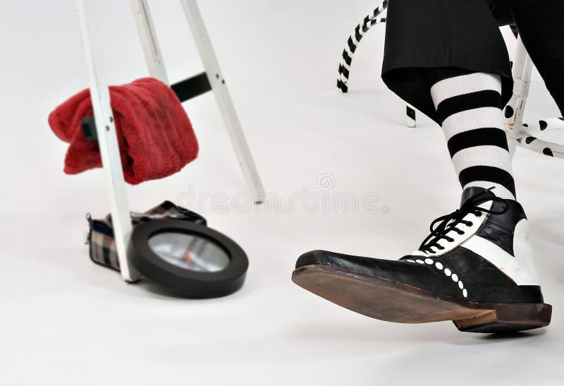 Mime shoes and equipement. stock image. Image of circus - 181185053