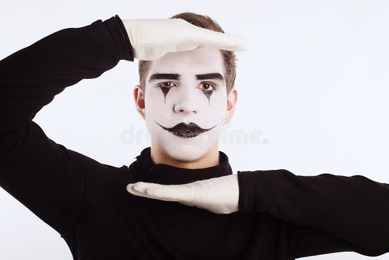 The mime boy stock image. Image of shirt, emotions, gloves - 64374071